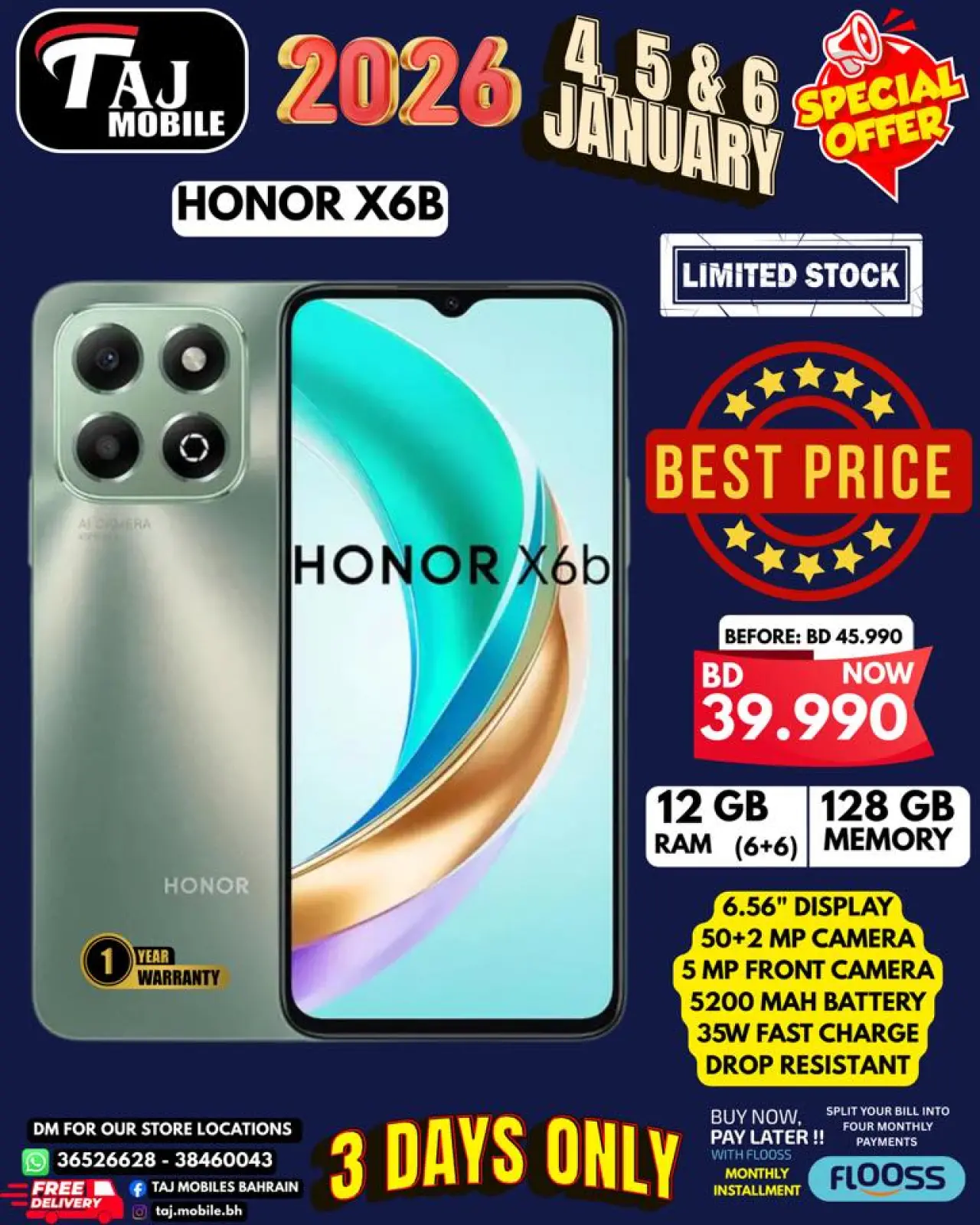 Taj Mobiles Bahrain Offers from 4 to 6 January 2026 Hello 2026 Offer