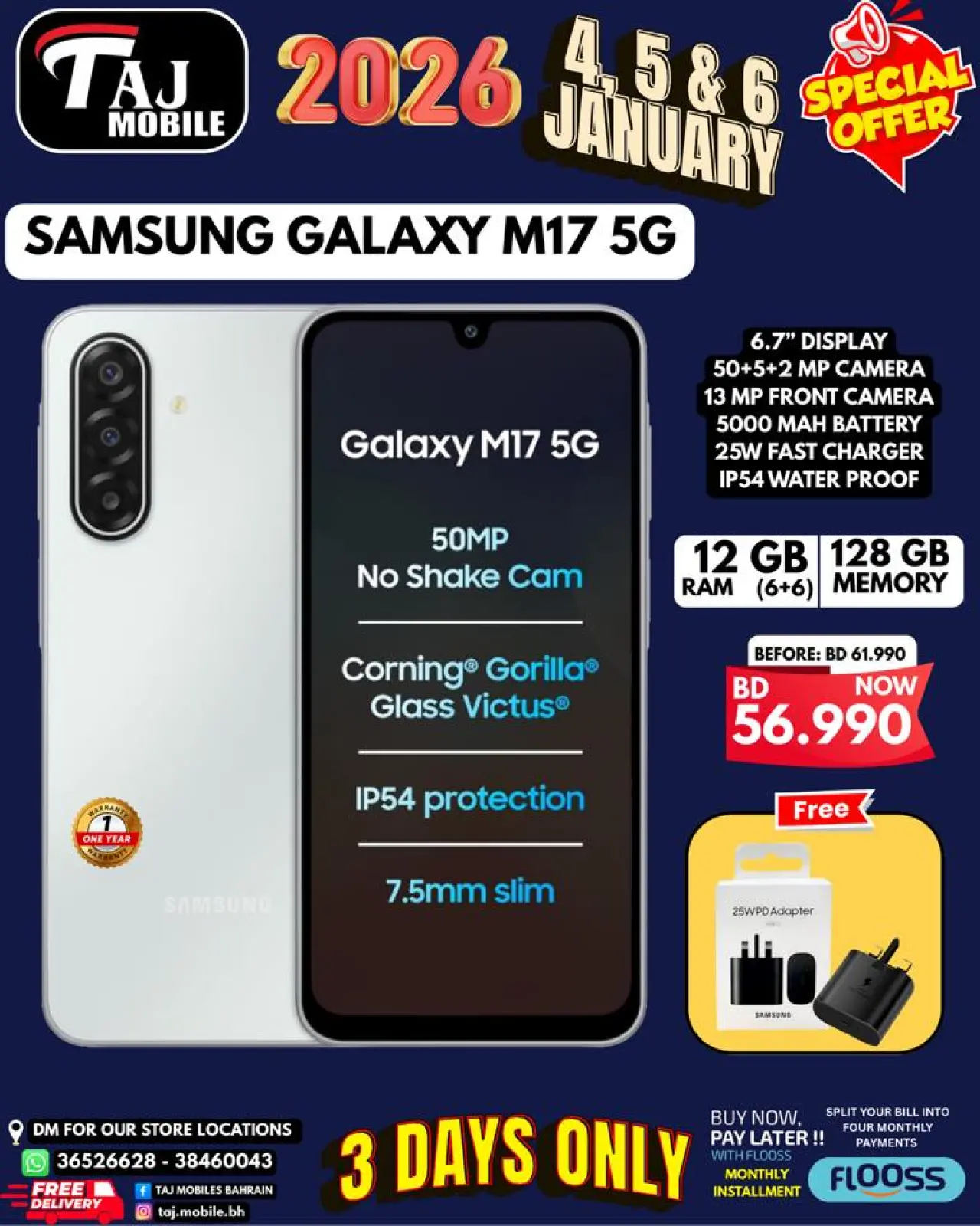 Taj Mobiles Bahrain Offers from 4 to 6 January 2026 Hello 2026 Offer